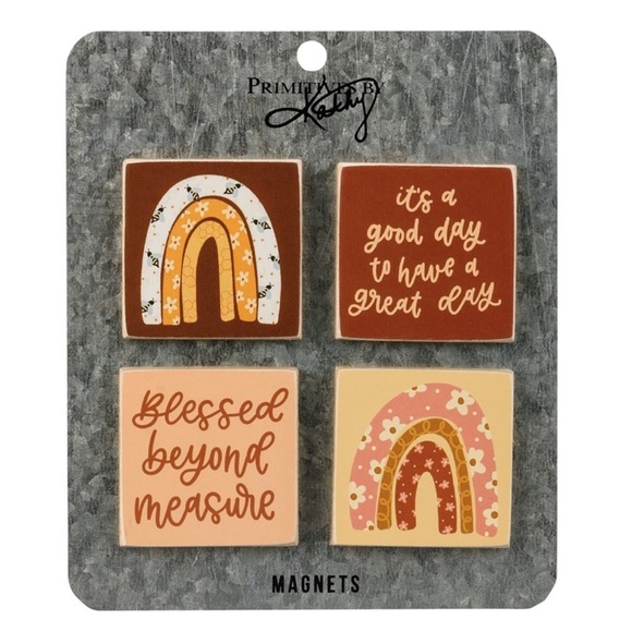 Primitives by Kathy | Office | 4 Bohemian Rainbow Memo Magnets Neutral ...